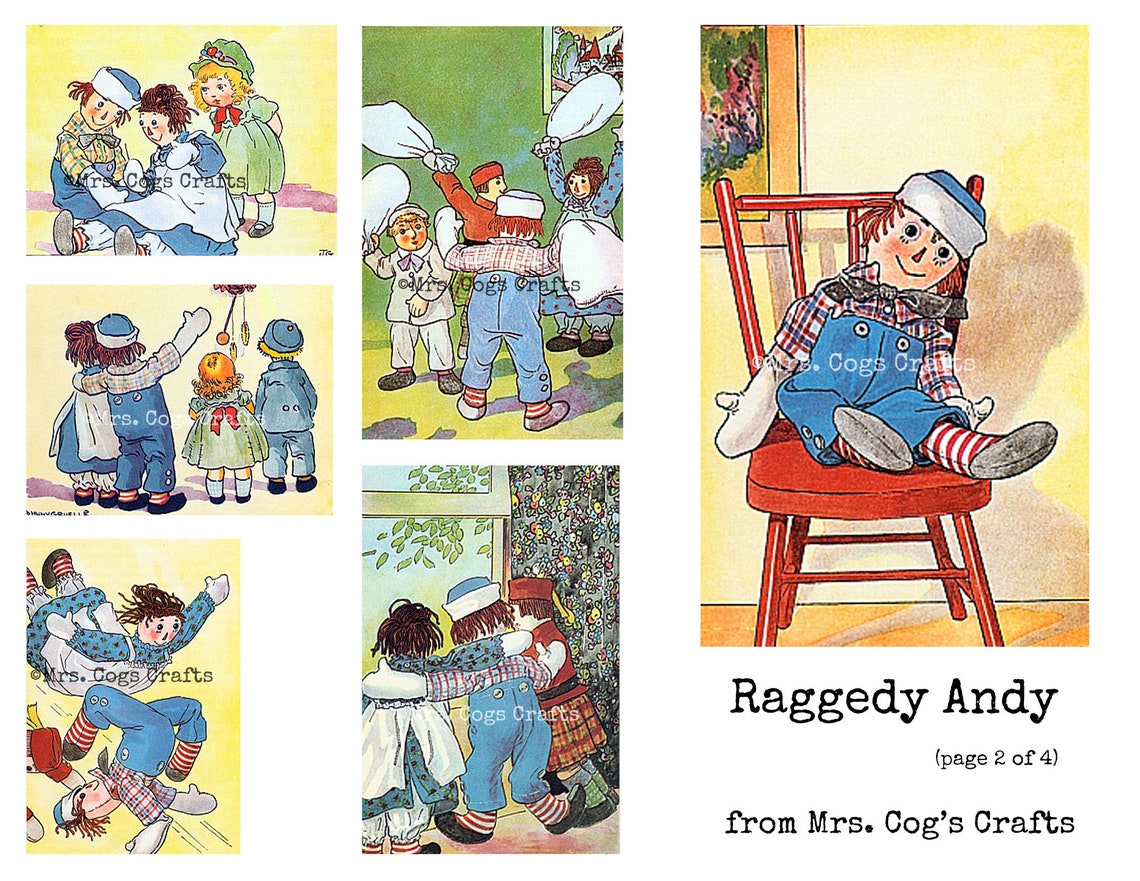 Raggedy Andy Digital Ephemera Classics Digital Images - Etsy