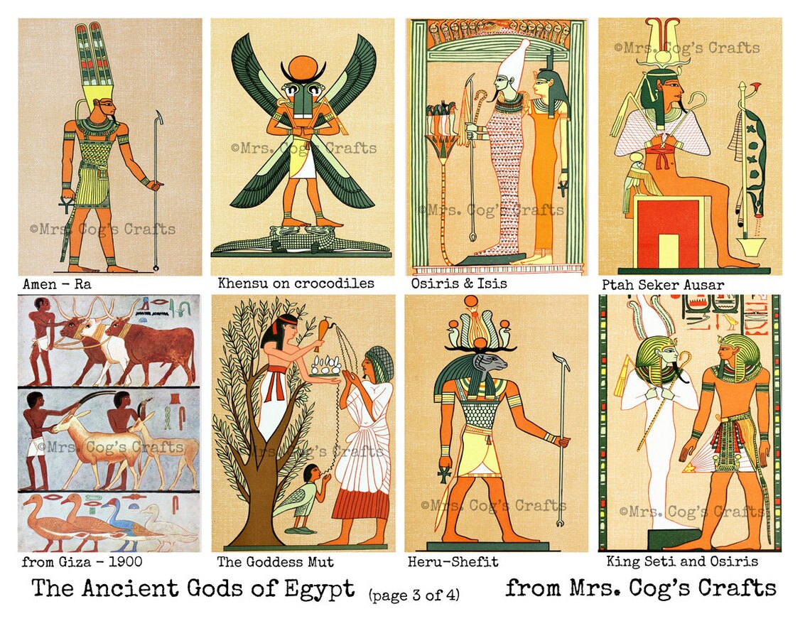 Ancient Gods of Egypt - Digital Ephemera Classics, Digital Images ...