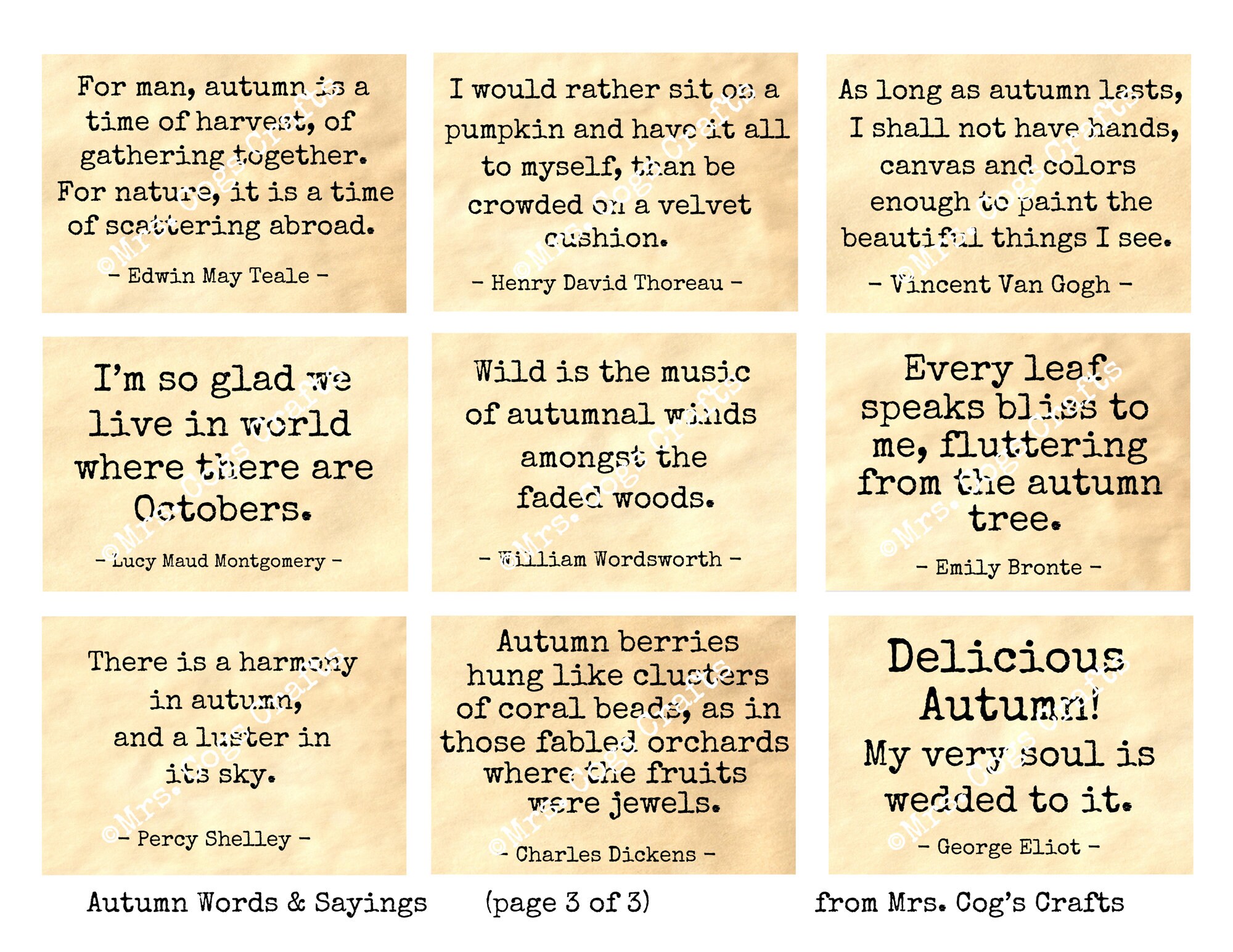 Autumn Words & Sayings Journal Prompts Printable Words | Etsy