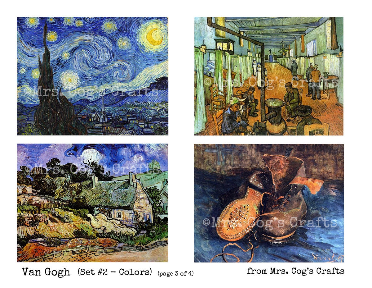 Van Gogh Colors set 2 Digital Ephemera Classics - Etsy