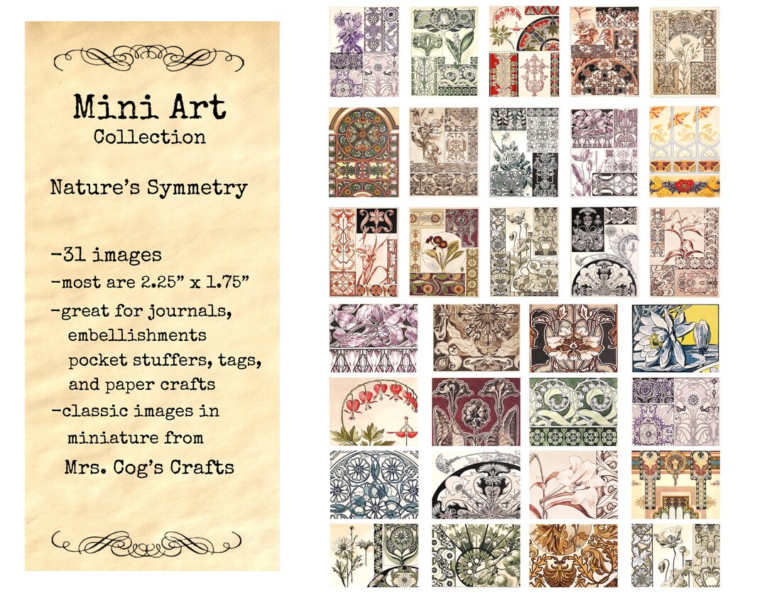 Mini Art - Nature's Symmetry - Printable Images, Digital Download ...