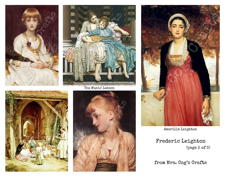 Frederic Leighton Digital Art Classics Printable Images | Etsy