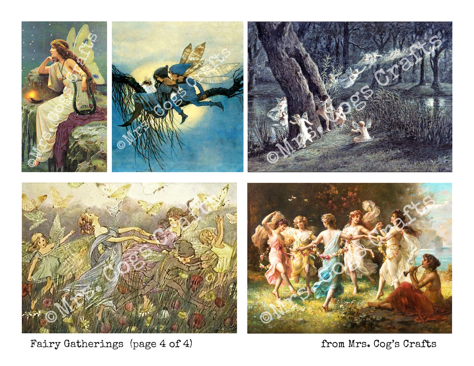 Fairy Gatherings - Digital Ephemera, Printable Images, Vintage Art ...