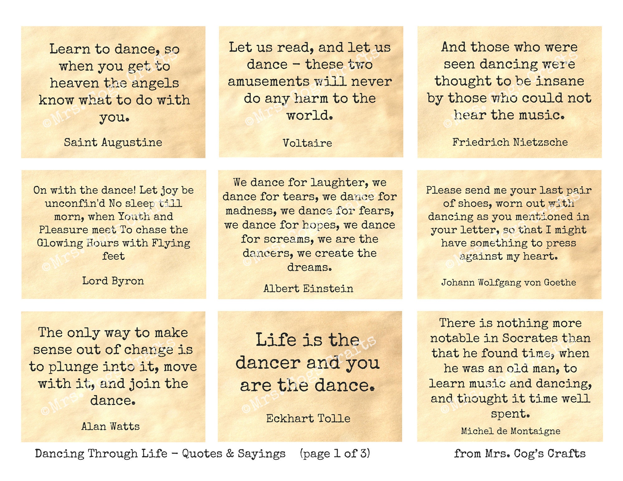 Dancing Through Life - Journal Prompts, Printable Words, Instant ...