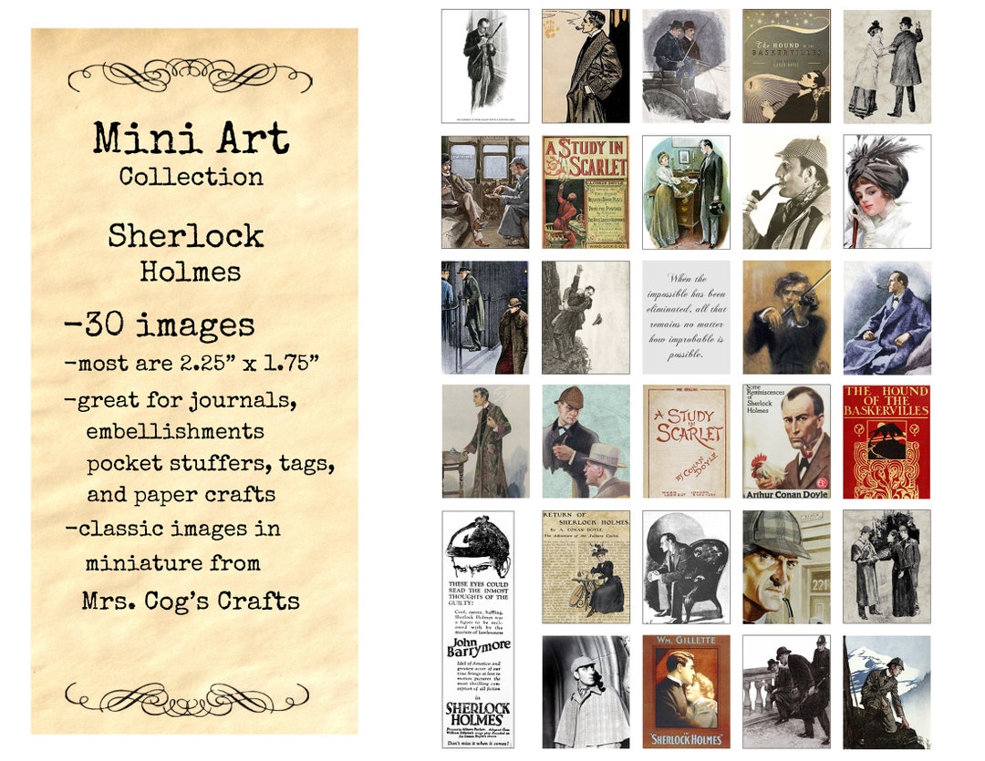 Mini Art - Sherlock Holmes - Printable Images, Digital Download ...