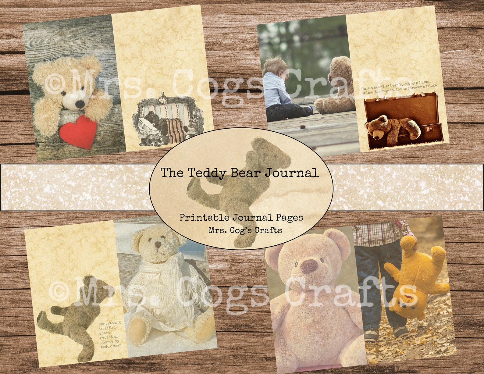 The Teddy Bear Journal - Junk Journal Kit, Printable Journal, Digital ...