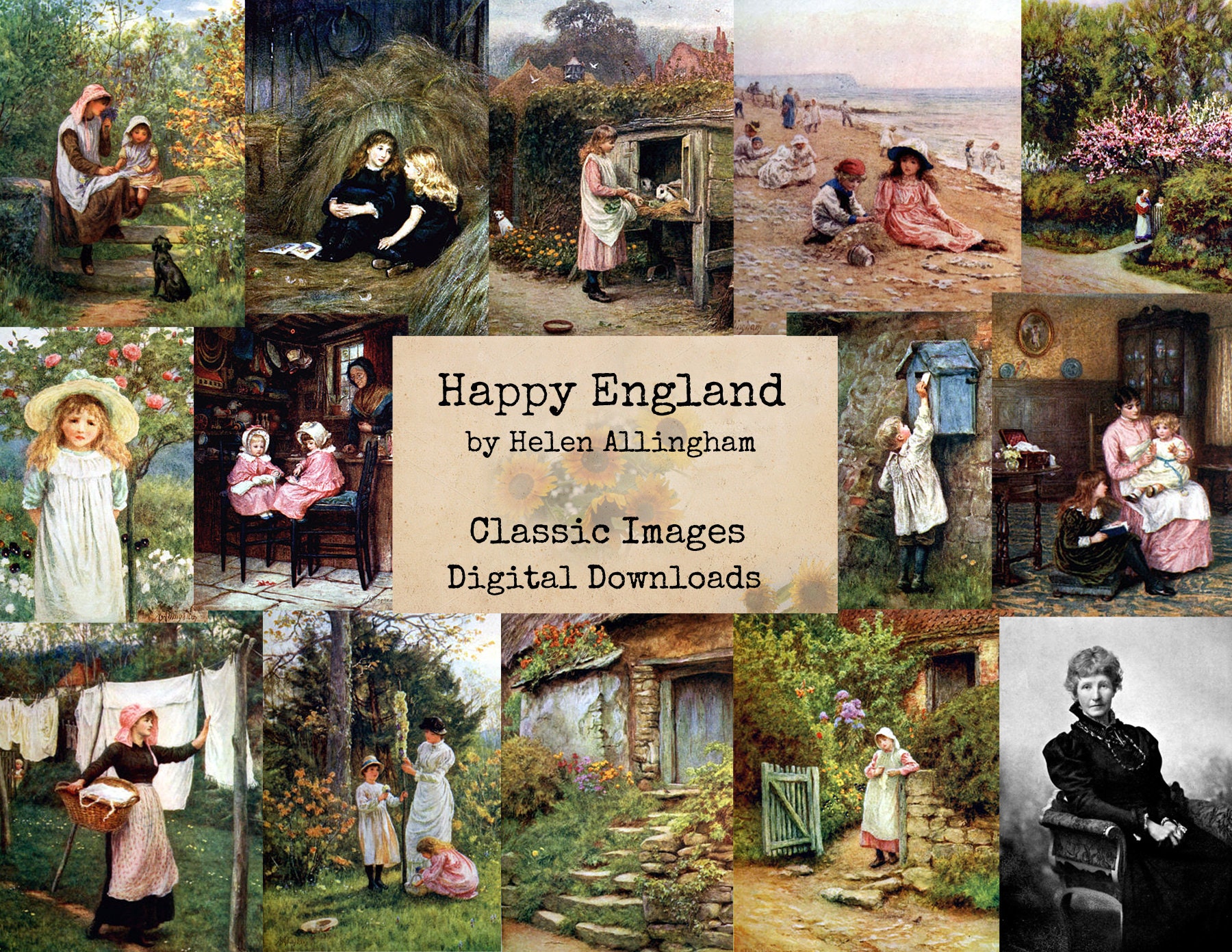 Happy England by Helen Allingham Digital Ephemera Classics - Etsy UK