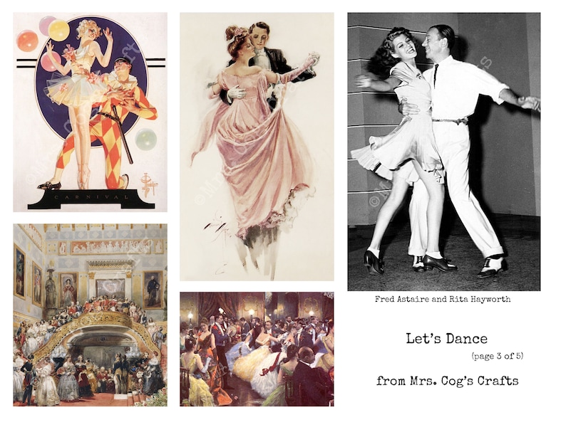 Let's Dance Digital Ephemera Printable Images Vintage | Etsy