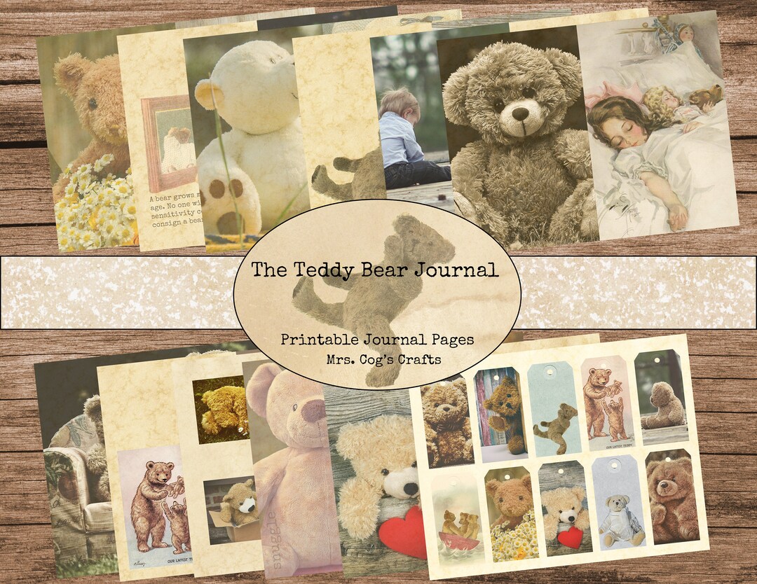 The Teddy Bear Journal - Junk Journal Kit, Printable Journal, Digital ...