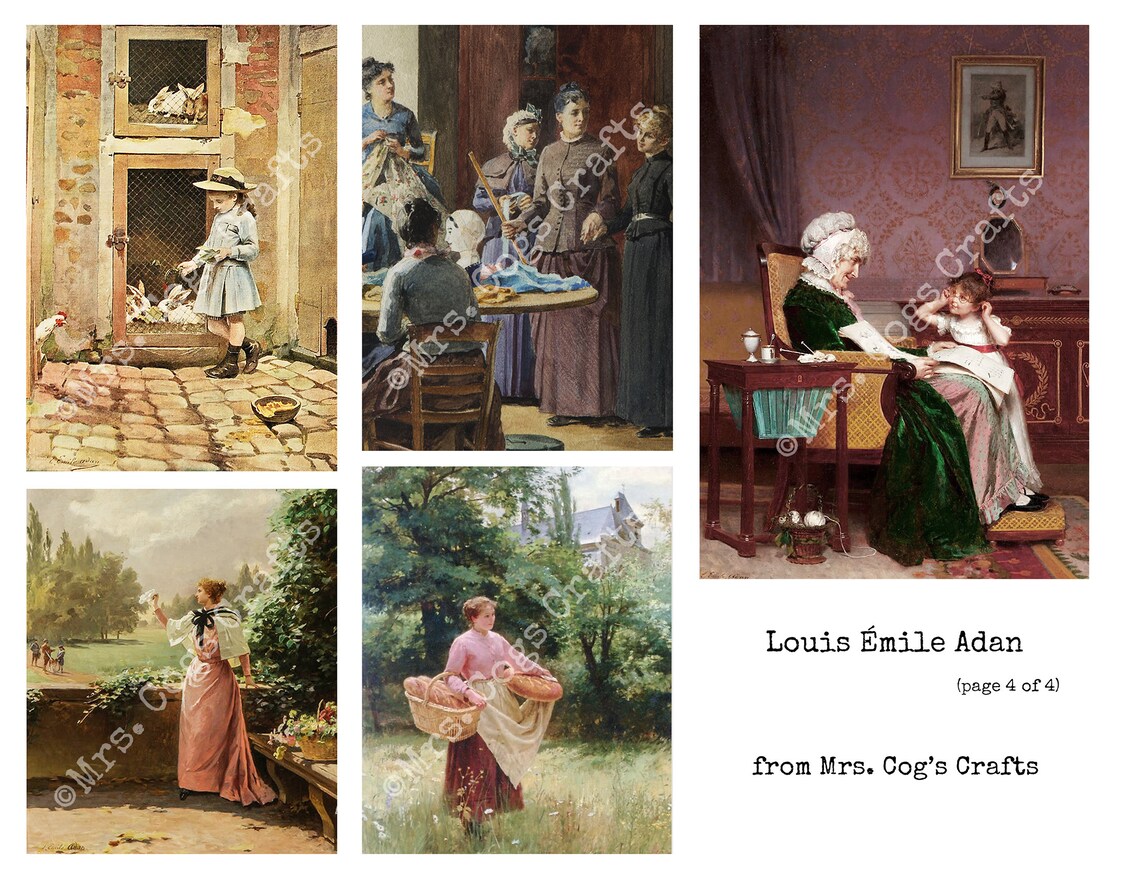 Louis Émile Adan - Digital Ephemera Classics, Printable Images, Vintage ...