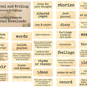 Journal and Writing Phrases & Sayings - Journal Prompts, Printable ...