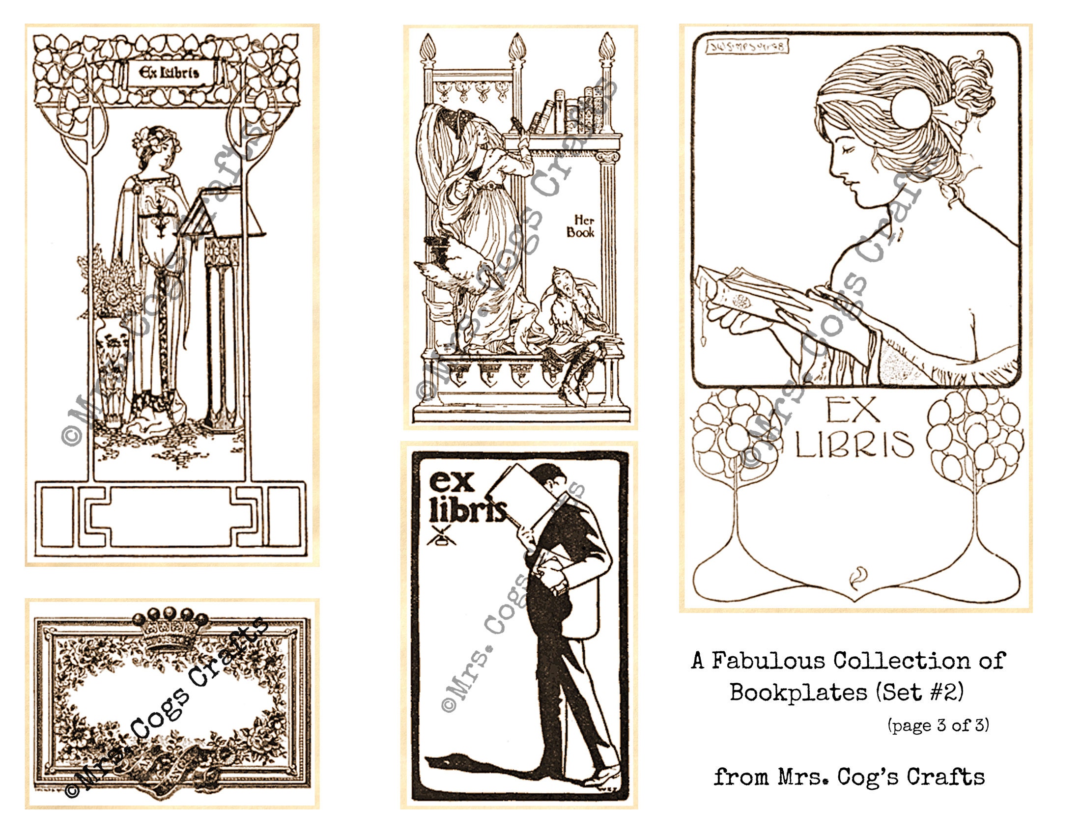 Fabulous Bookplates Set 2 Ex Libris Labels for Journals - Etsy UK