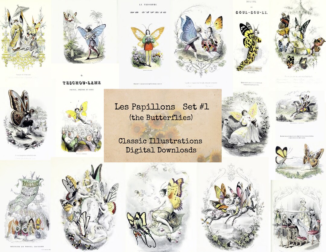 Les Papillons Set #1 (the Butterflies) - Digital Ephemera Classics ...