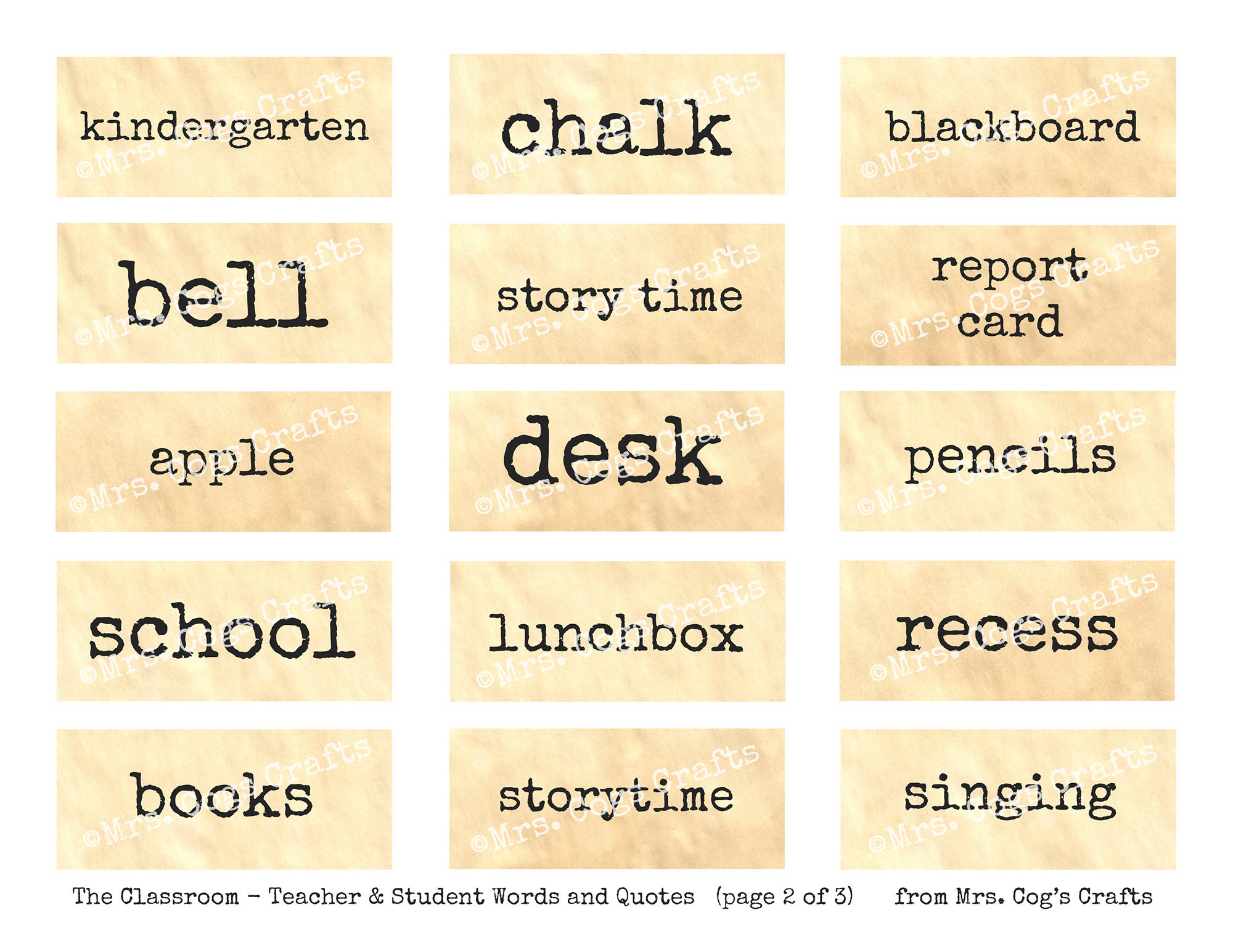 Classroom Teacher & Student Words and Quotes - Journal Prompts, Instant ...