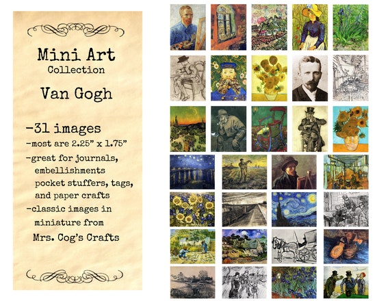 Mini Art Van Gogh Printable Images Digital Download | Etsy