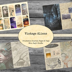 Vintage Aliens Junk Journal Kit Printable Journal Vintage - Etsy