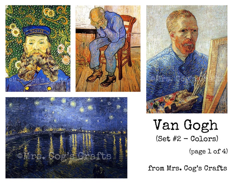 Van Gogh Colors set 2 Digital Ephemera Classics - Etsy UK