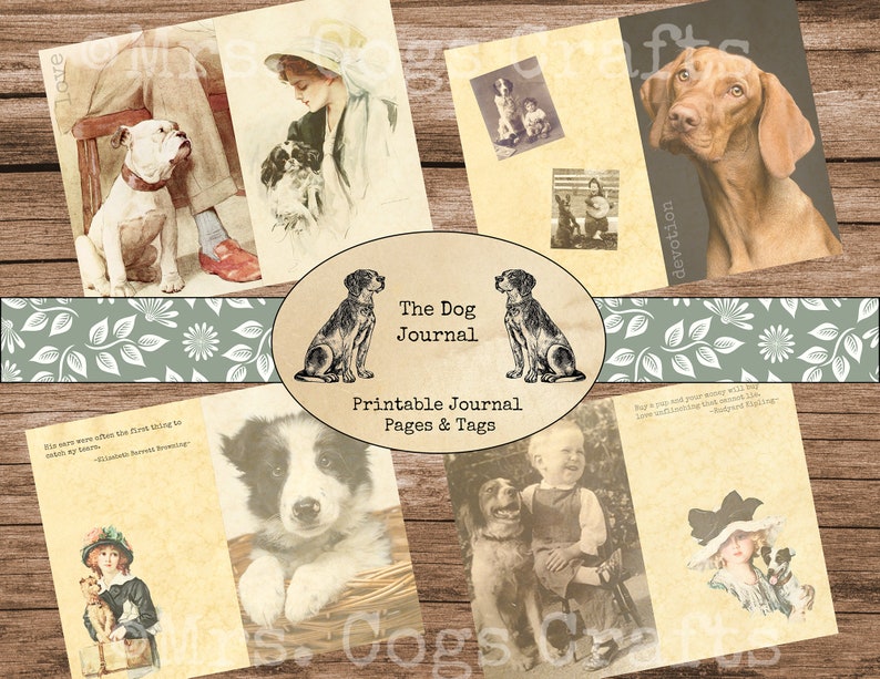 The Dog Journal Junk Journal Kit Printable Journal Digital - Etsy