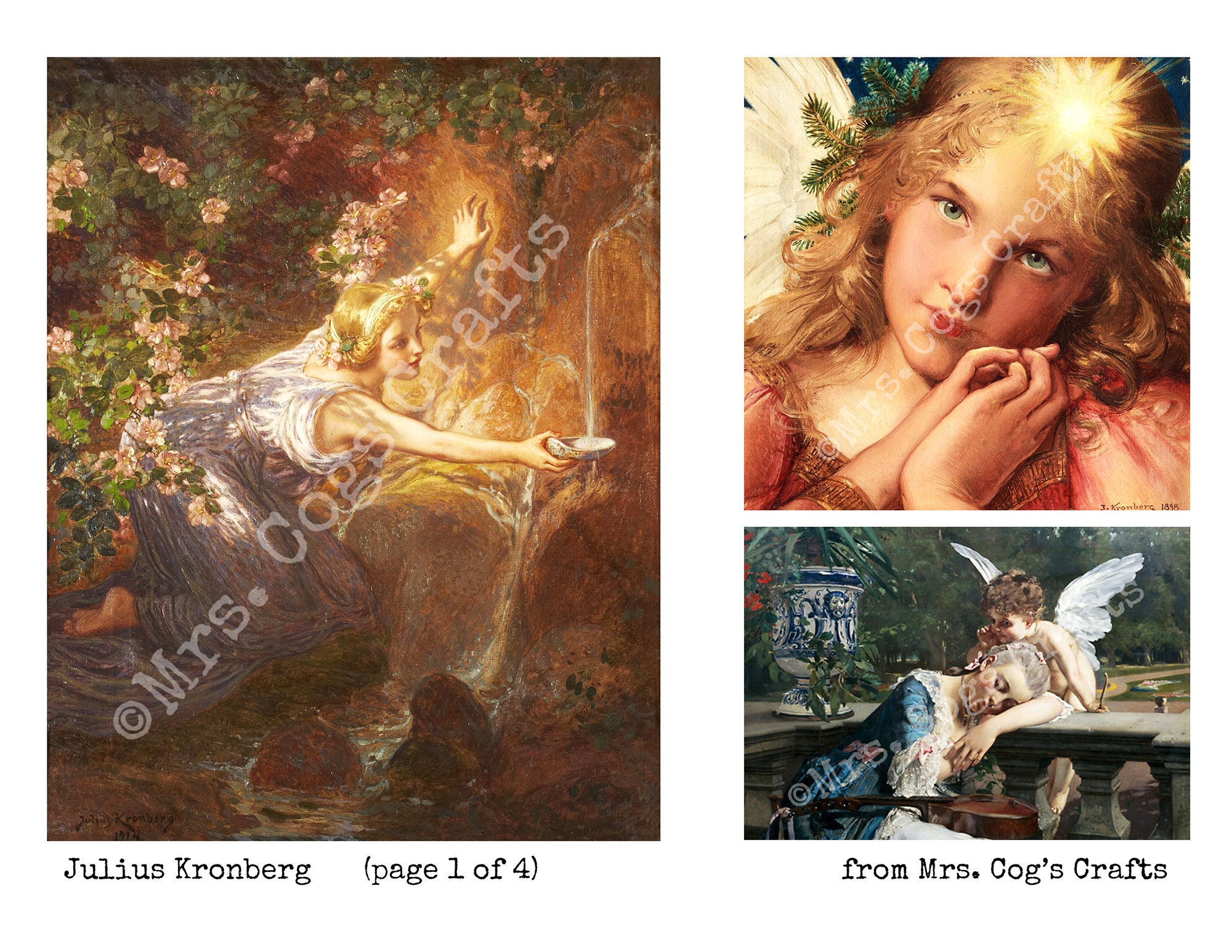 Julius Kronberg Printable Images Ephemera Classics Digital | Etsy