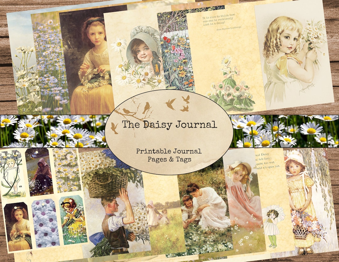 The Daisy Journal - Junk Journal, Printable Journal Pages, Digital ...