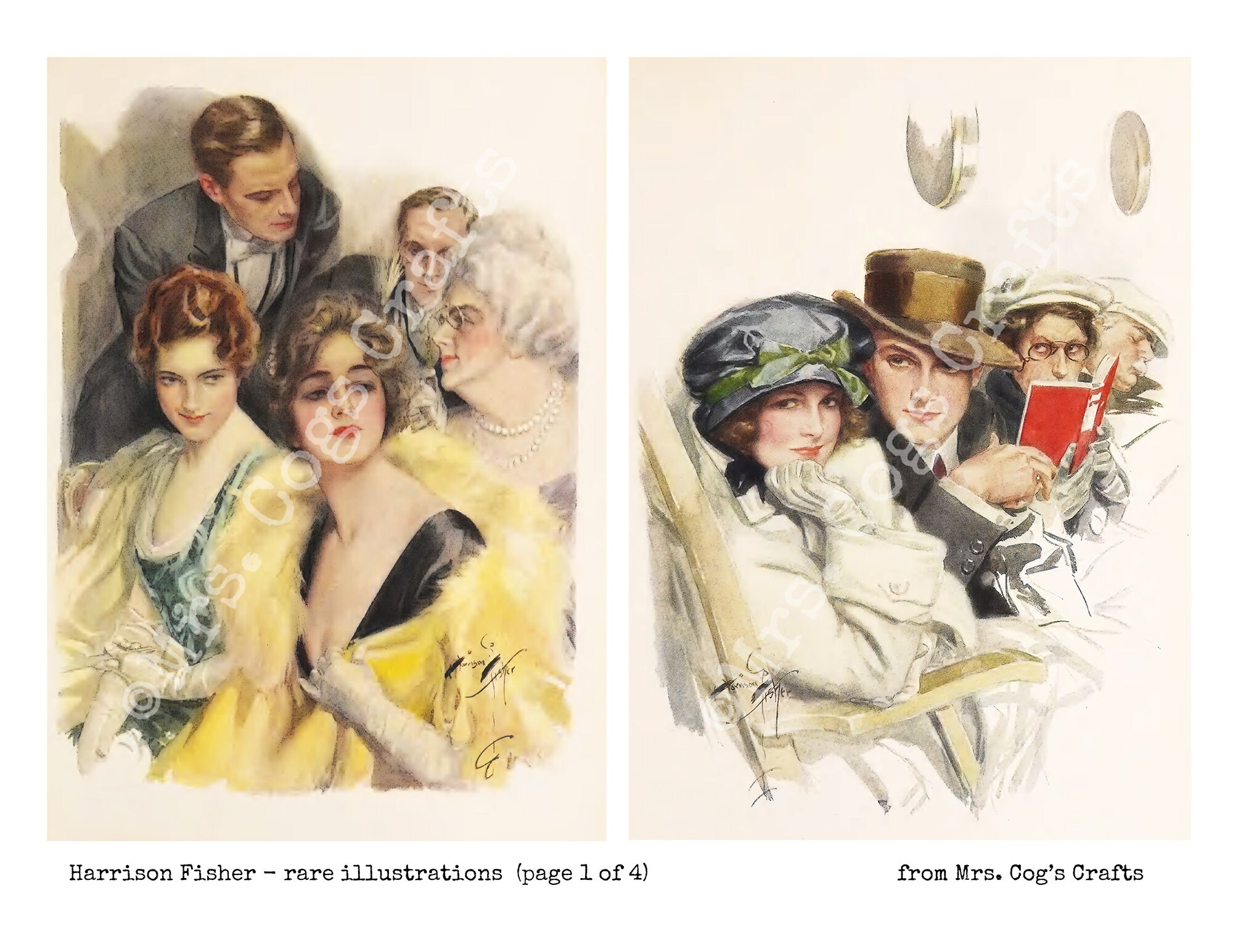 Harrison Fisher Rare Illustrations Printable Images Old | Etsy