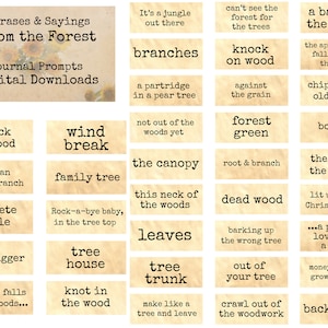 Forest Phrases and Sayings - Journal Prompts, Printable Words, Instant ...