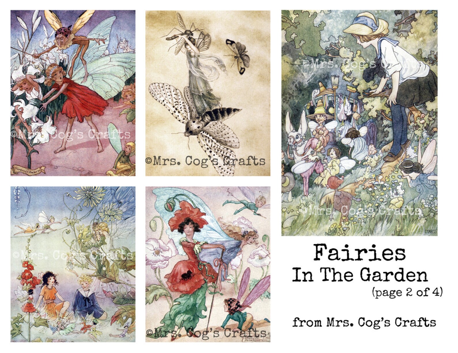 Fairies in the Garden - Digital Ephemera Classics, Digital Images ...