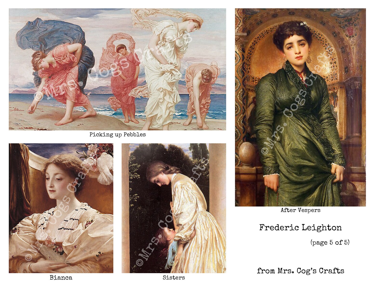 Frederic Leighton - Digital Art Classics, Printable Images, Vintage Art ...