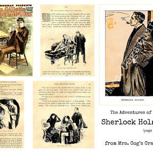 Sherlock Holmes Adventures - Printable Images, Vintage Art, Instant ...