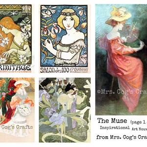 The Muse - Inspirational Art Nouveau - Digital Ephemera, Digital Images ...