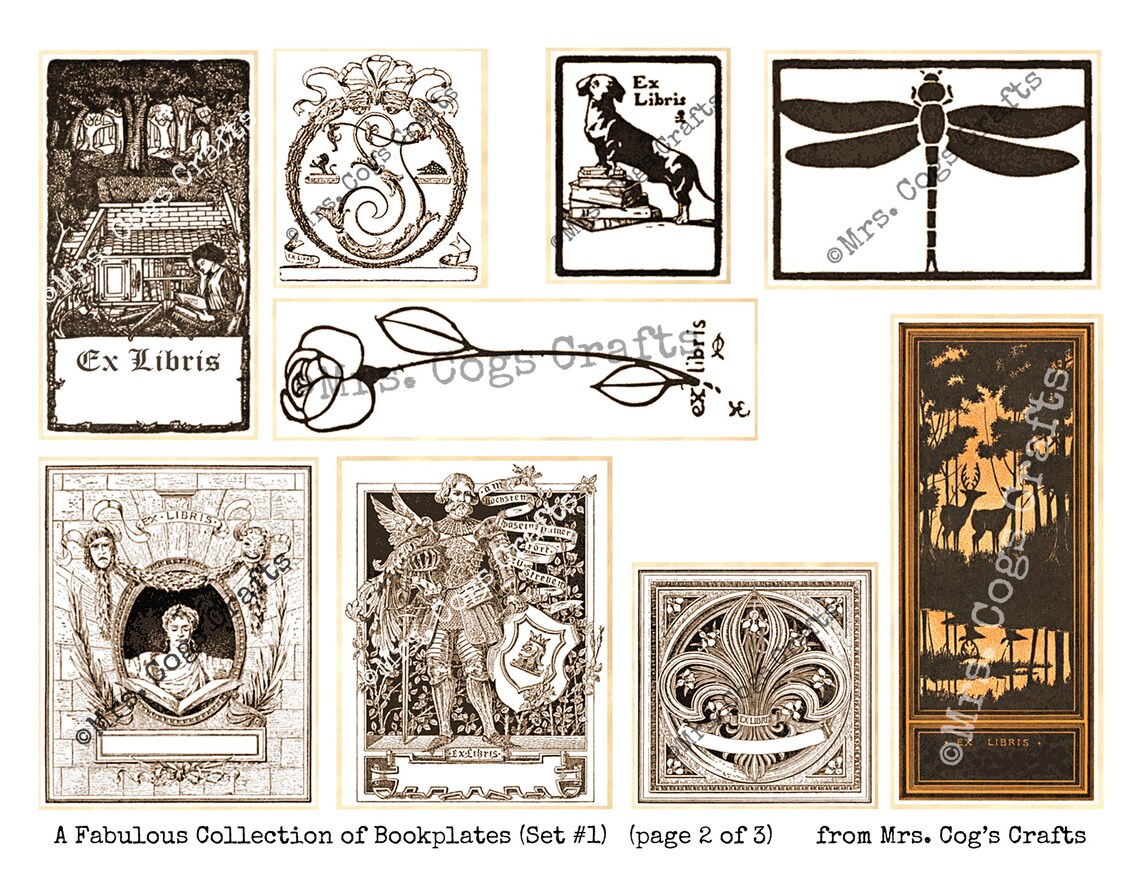 Fabulous Bookplates Set 1 Ex Libris Labels for Journals - Etsy