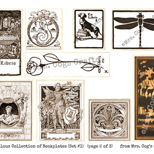 Fabulous Bookplates Set #1 - Ex Libris - Labels for Journals and Books ...