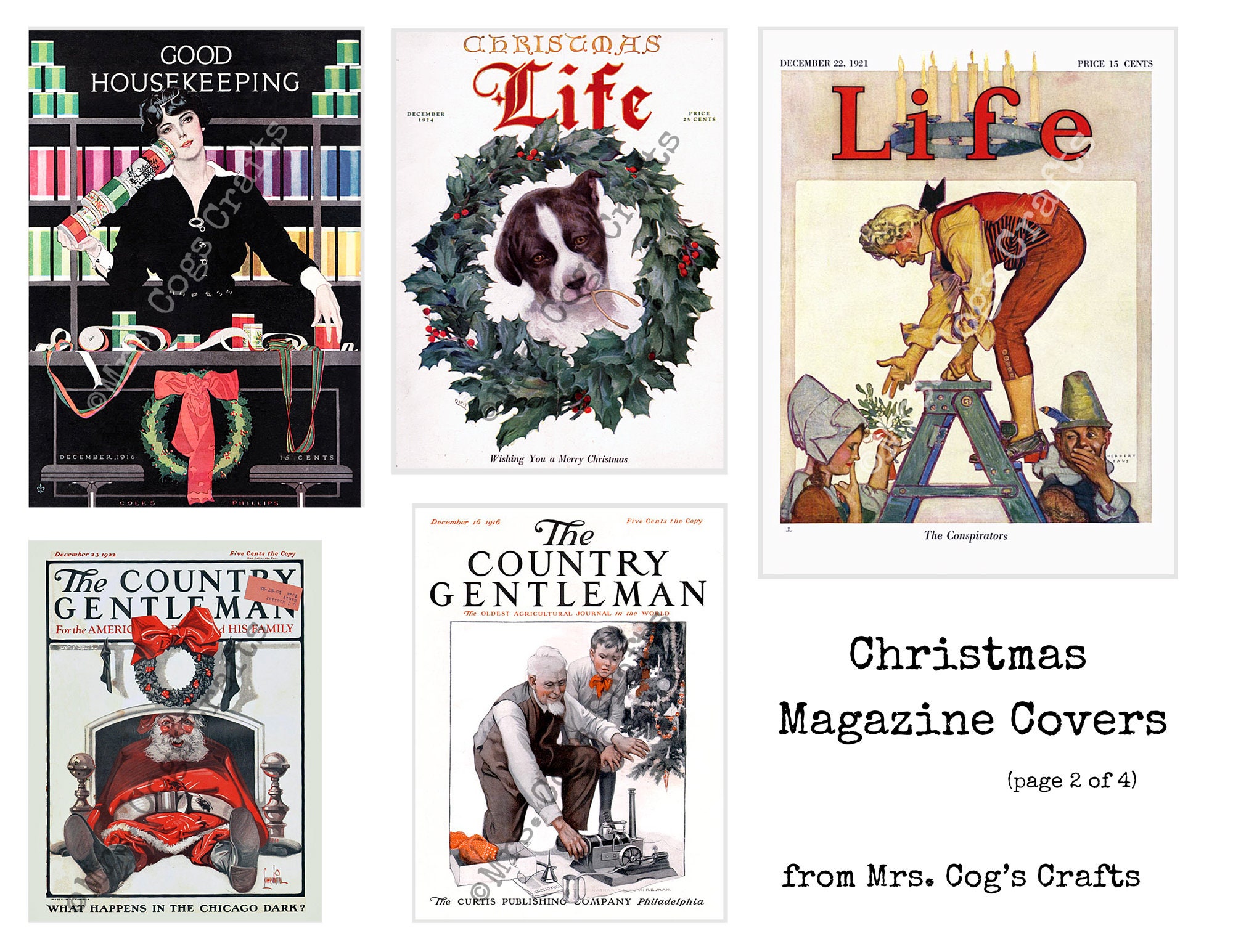 Christmas Magazine Covers Printable Images Ephemera - Etsy