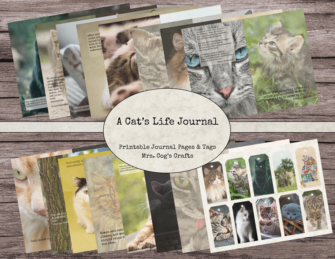 A Cat's Life Journal - Printable Journal Pages, Digital Journal ...