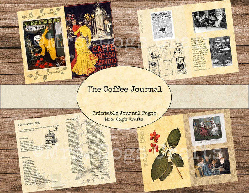 The Coffee Journal Junk Journal Printable Journal Pages | Etsy