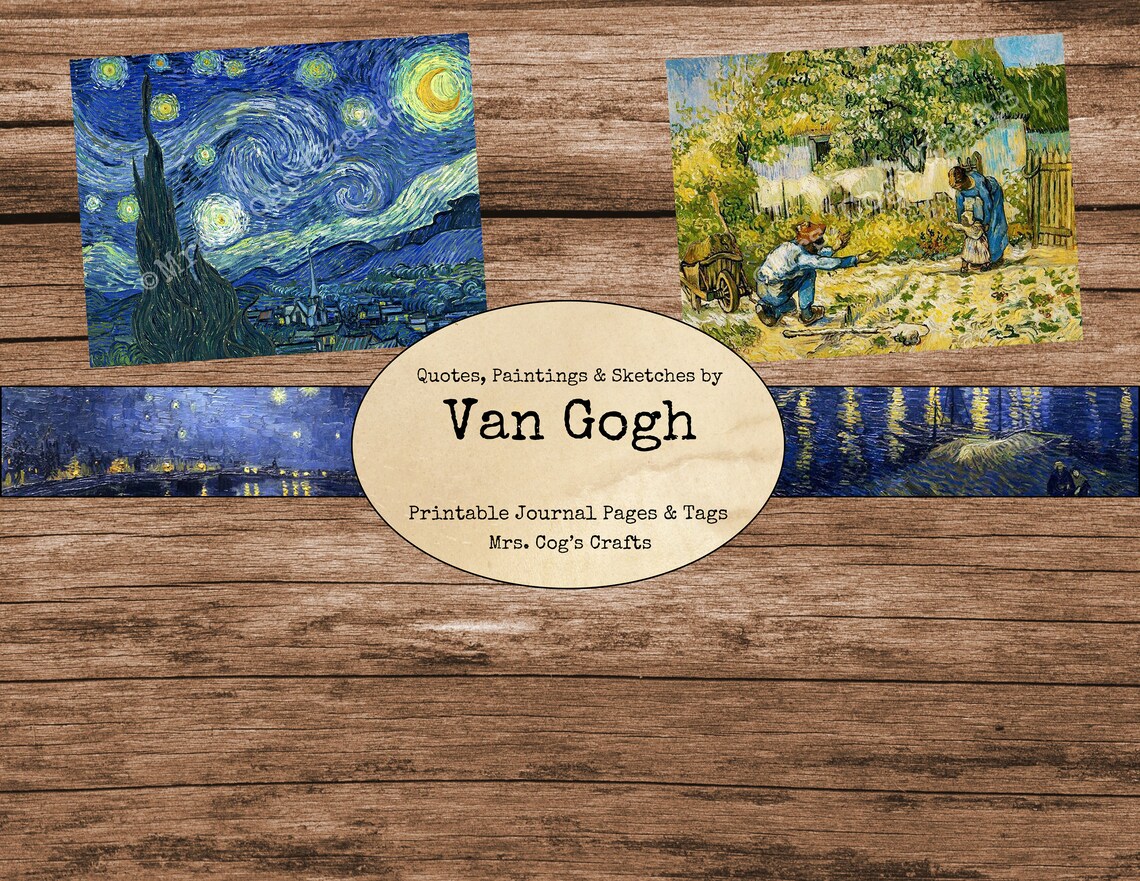 Van Gogh Junk Journal Kit - Printable Journal, Vintage Images ...