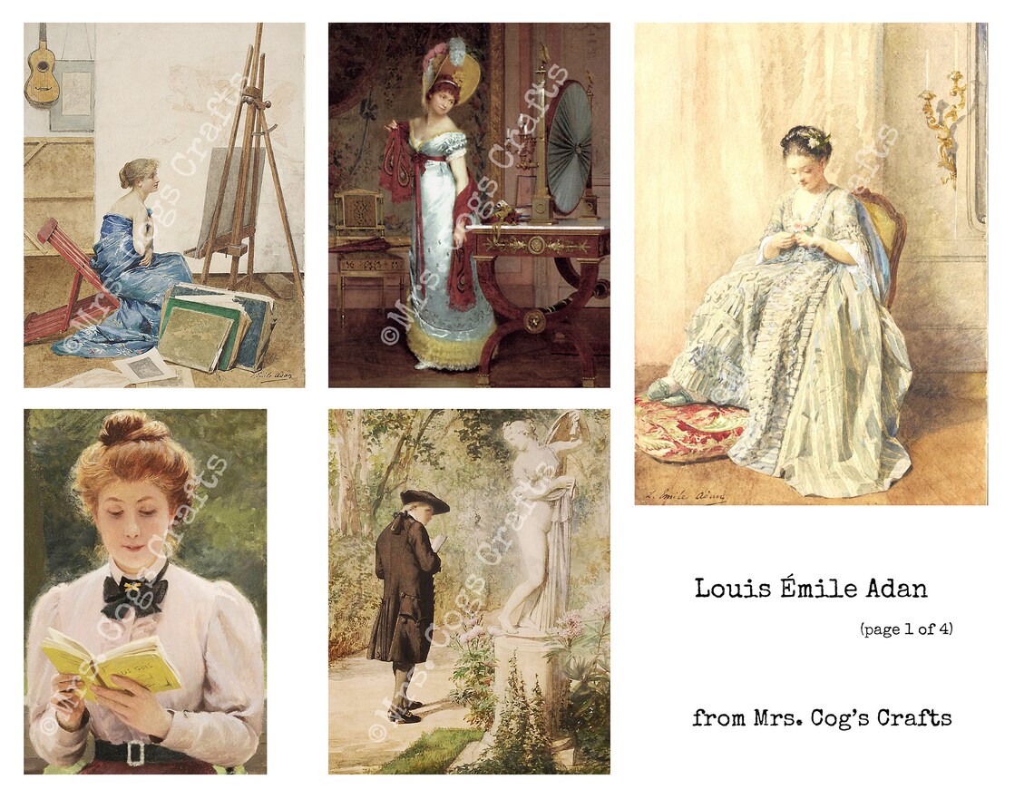Louis Émile Adan - Digital Ephemera Classics, Printable Images, Vintage ...