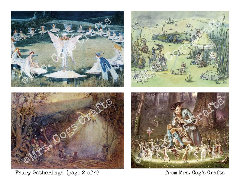 Fairy Gatherings - Digital Ephemera, Printable Images, Vintage Art ...