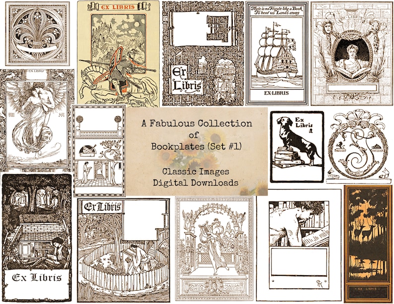 Fabulous Bookplates Set 1 Ex Libris Labels for Journals - Etsy