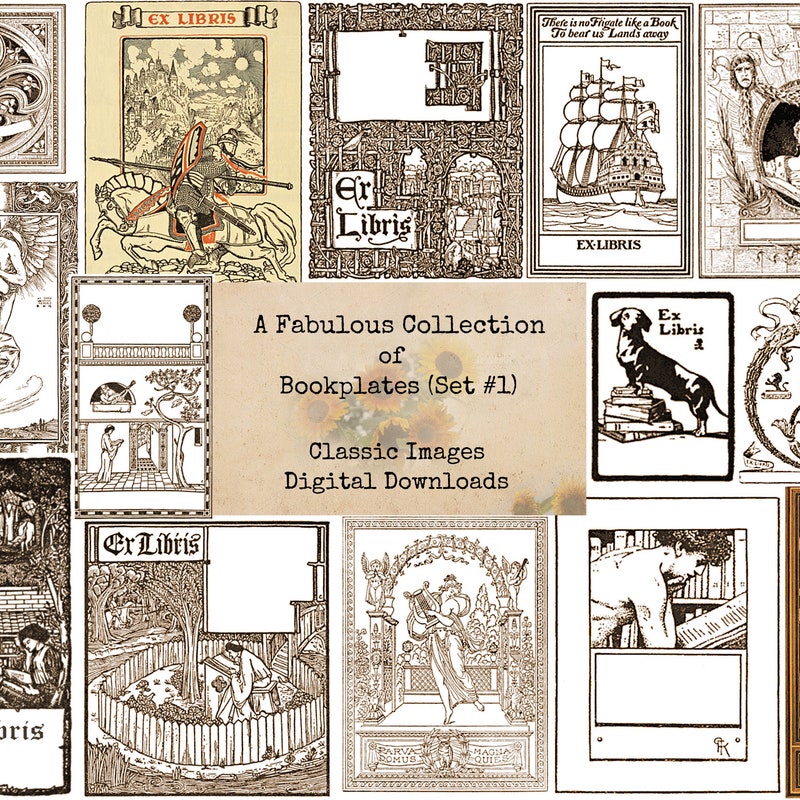 Digital Bookplates - Etsy