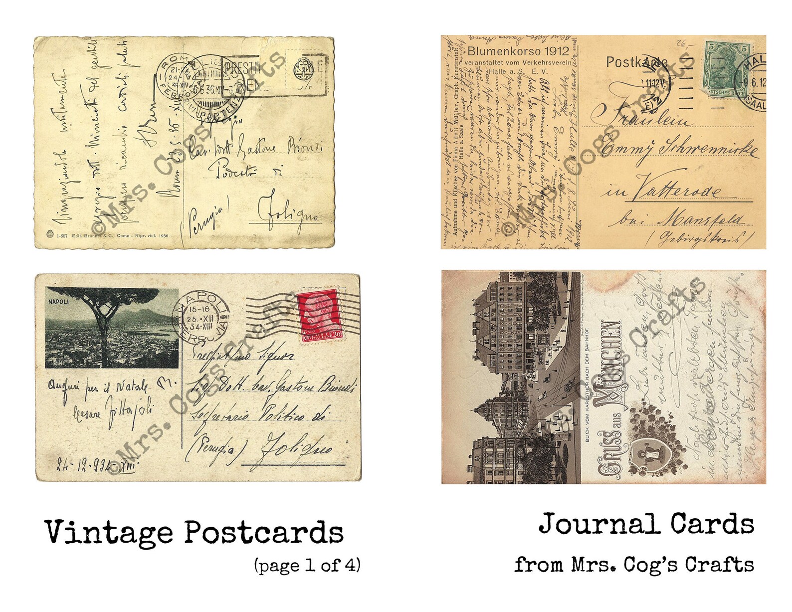 Vintage Postcards Ephemera Classics Printable Images - Etsy
