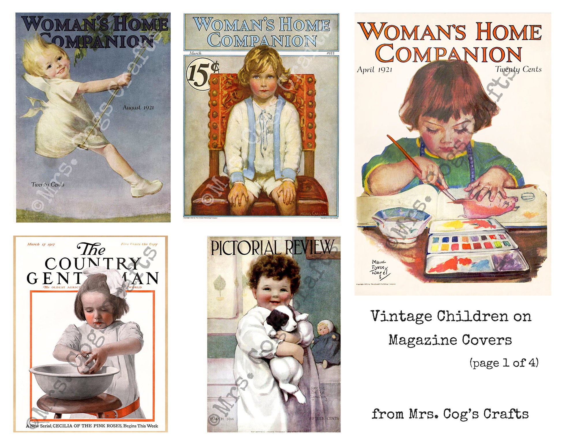 Vintage Children on Magazine Covers - Printable Images, Ephemera ...