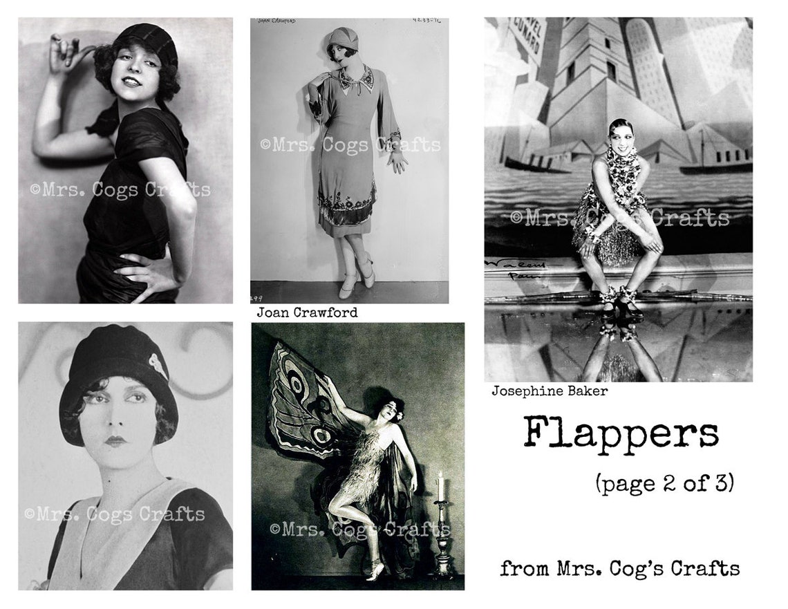Flappers - the Roaring 20's, Digital Ephemera, Digital Images, Vintage ...