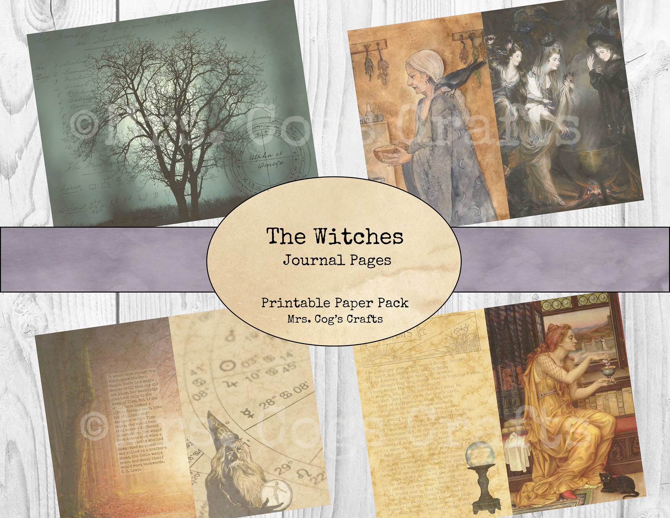 The Witches Printable Journal Pages Paper Pack Digital - Etsy