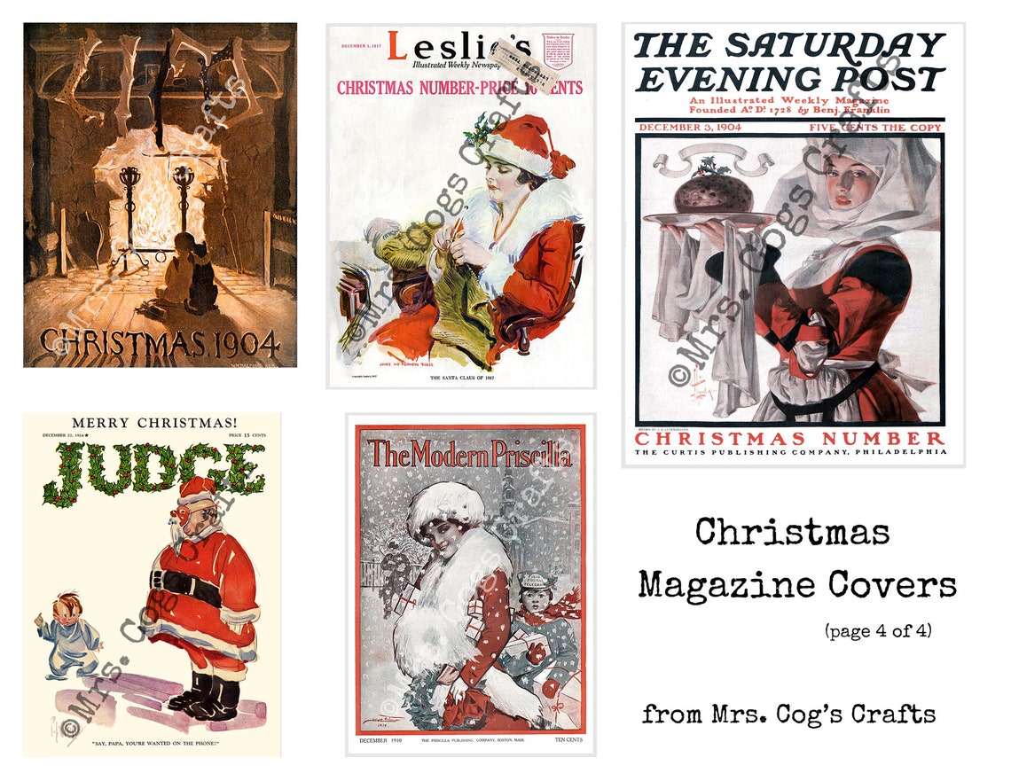 Christmas Magazine Covers Printable Images Ephemera - Etsy