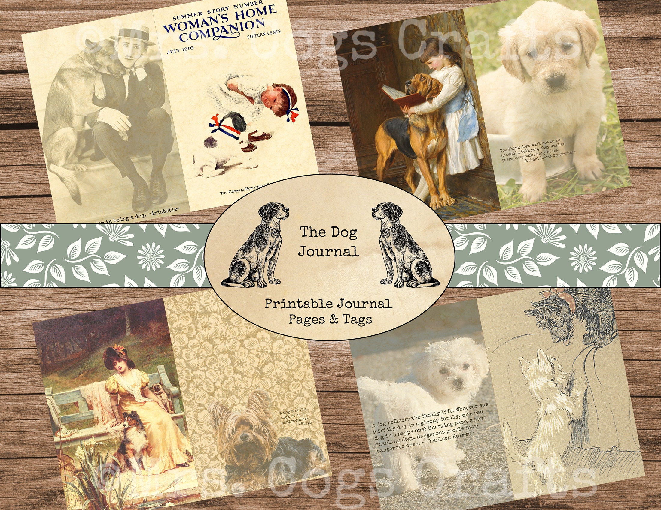 The Dog Journal Junk Journal Kit Printable Journal Digital - Etsy