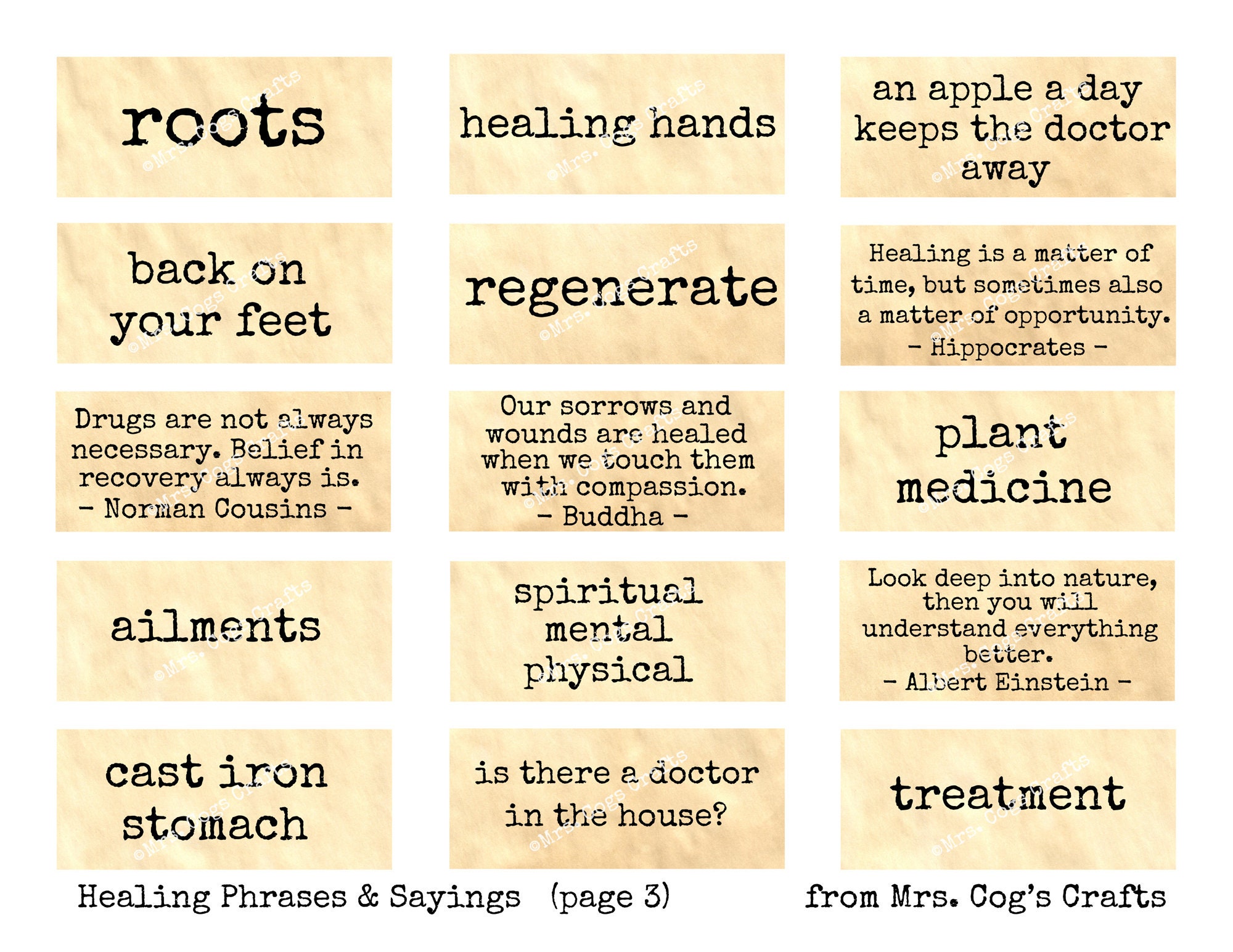 Healing Phrases and Sayings - Journal Prompts, Printable Words, Instant ...