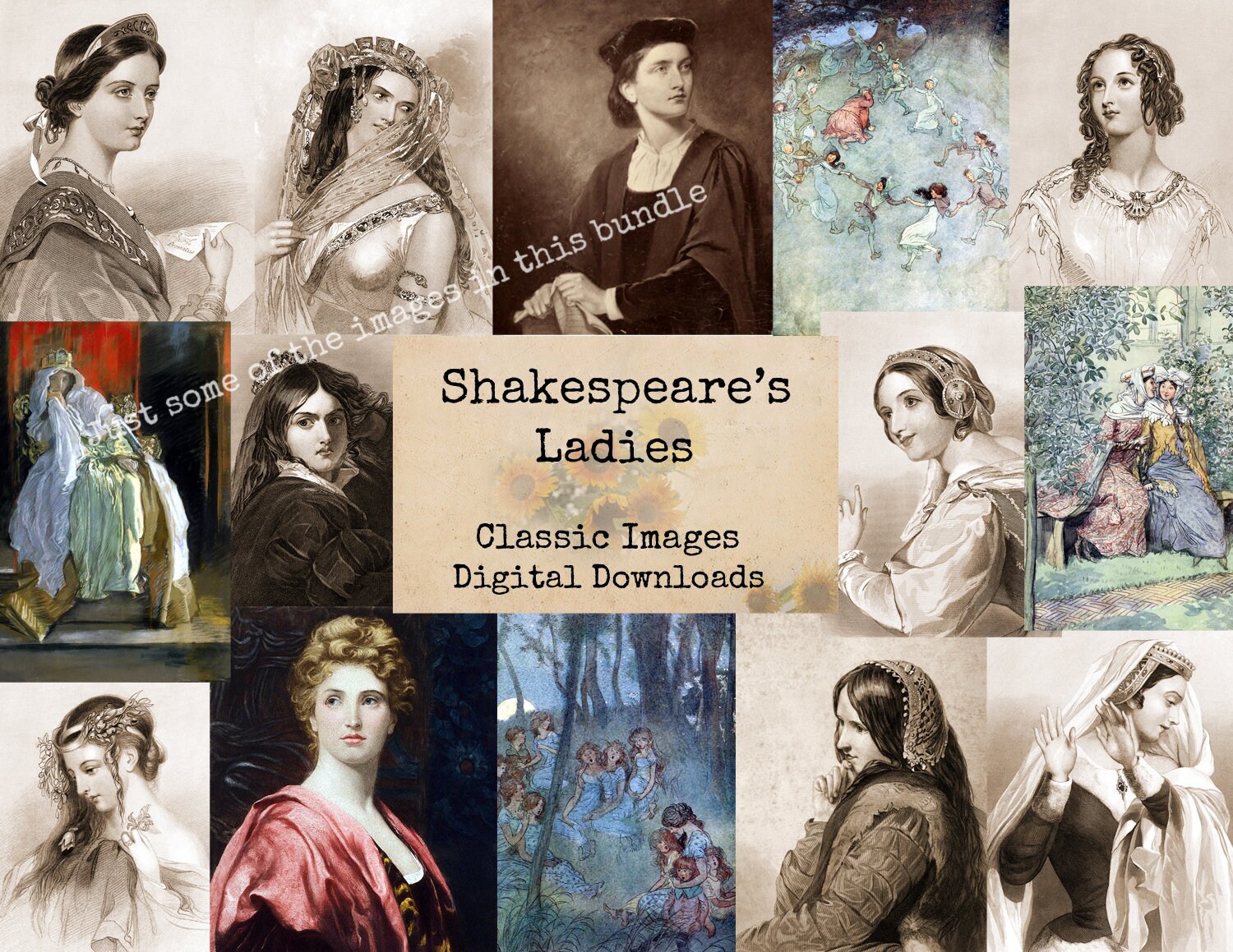 Shakespeare Image Bundle Printable Images Instant Download | Etsy