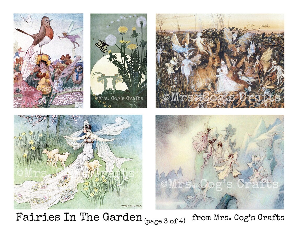 Fairies in the Garden - Digital Ephemera Classics, Digital Images ...