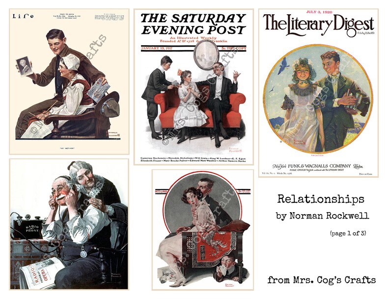 Relationships Norman Rockwell Printable Illustrations | Etsy